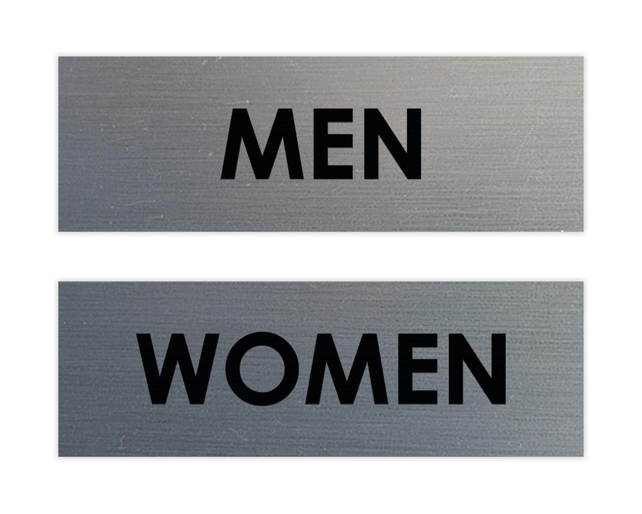 Basic Men Women Sign Set (Brushed Silver) - Large - Walmart.com