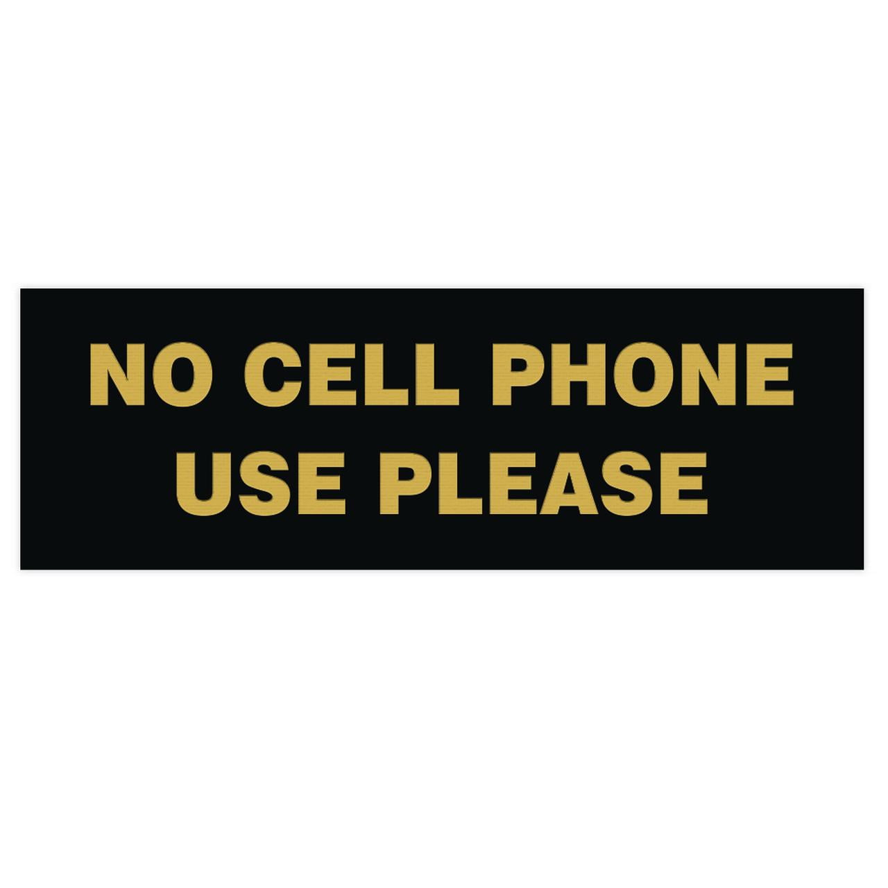 Basic NO CELL PHONE USE PLEASE Sign - Black / Gold (Small) - Walmart.com