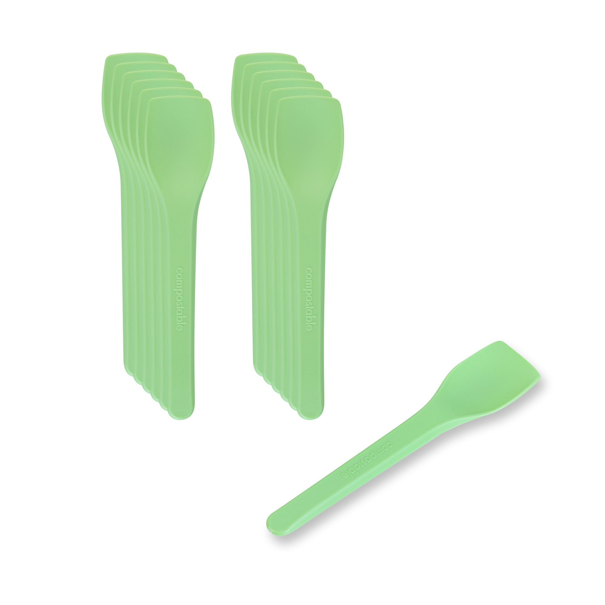 Basic Nature Green CPLA Plastic Dessert Spoon - Heat-Resistant ...