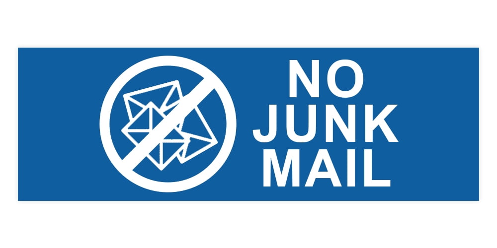 Basic No Junk Mail Sign (Blue) - Large - Walmart.com
