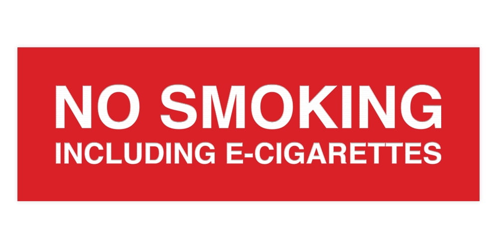 Basic No Smoking Including E-Cigarettes Sign (Red) - Small - Walmart.com