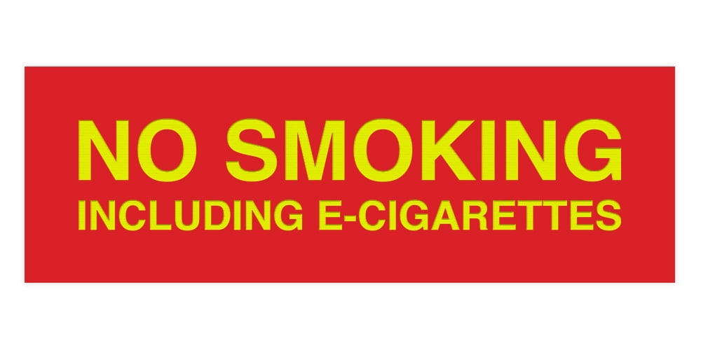 Basic No Smoking Including E-Cigarettes Sign (Red/Yellow) - Large ...