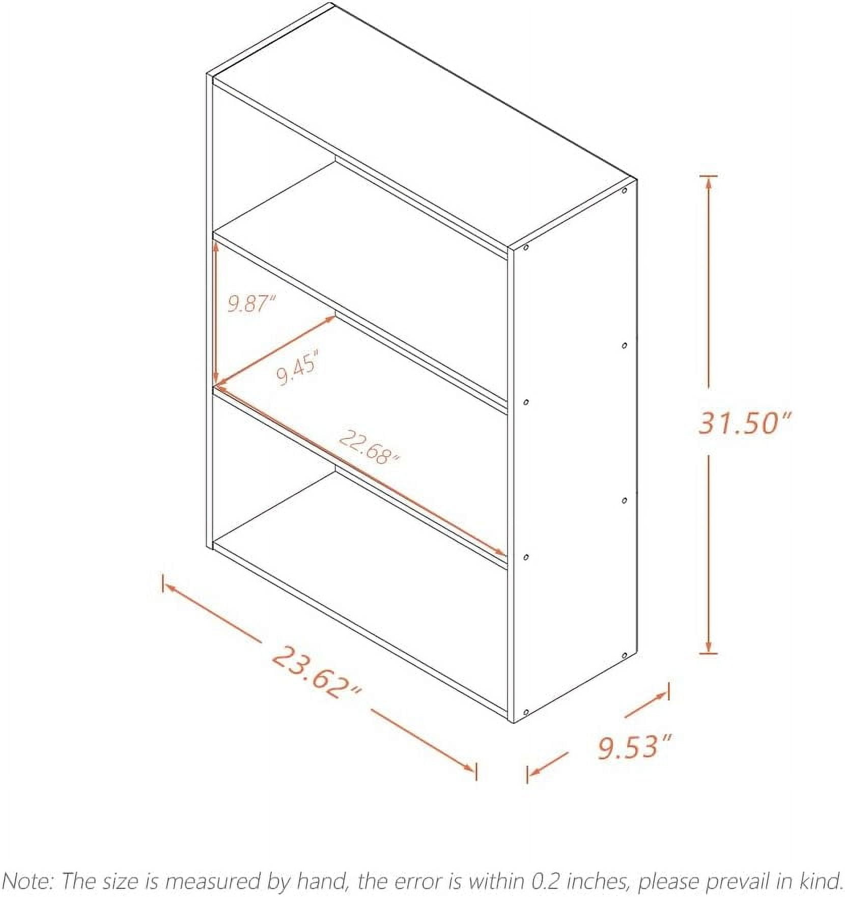 Basic Open Shelf Bookcase - 3-Tier Wooden Cube Storage Shelves Split ...