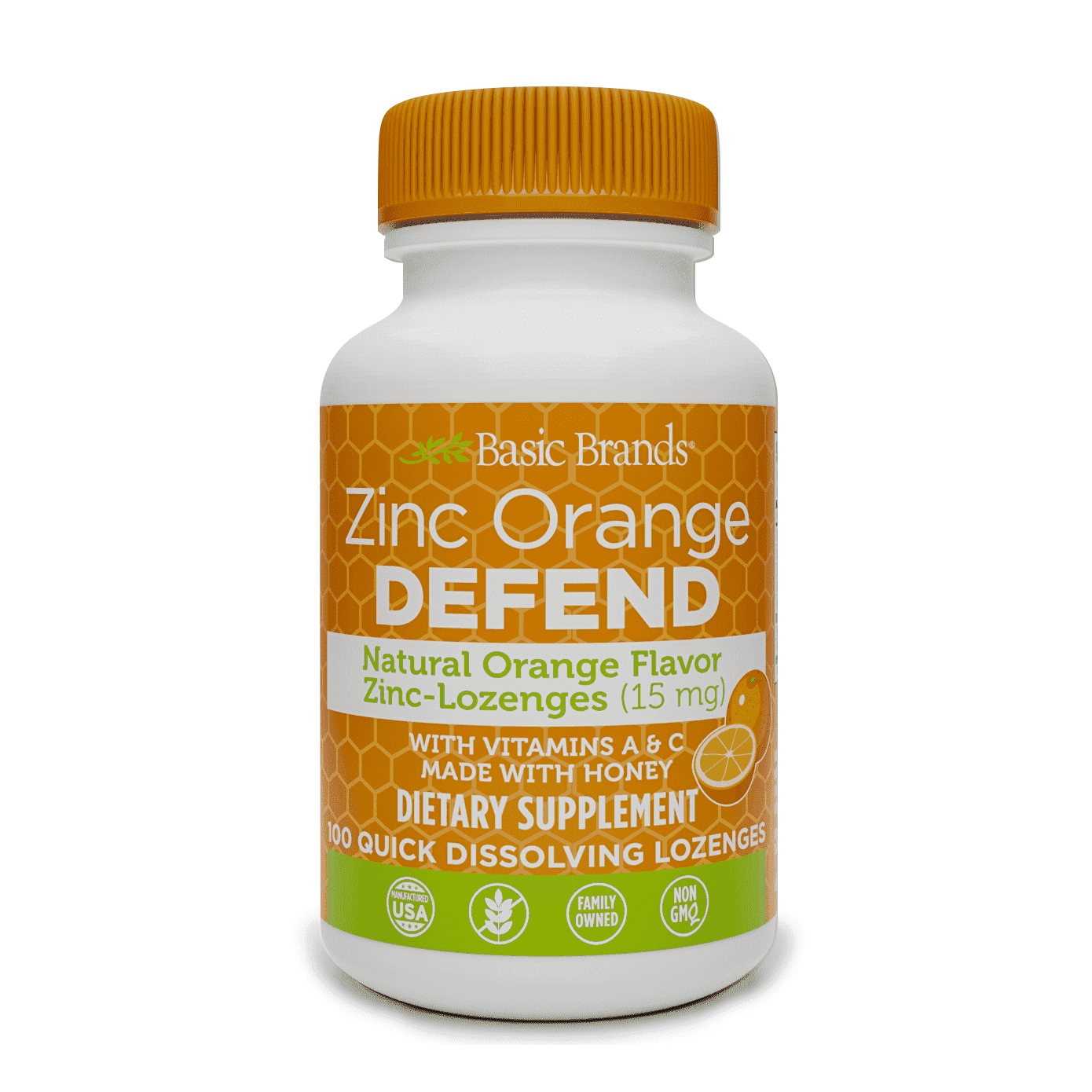 Basic Health Brands Natural Flavor Zinc Lozenges, Orange, 100 Tablets ...