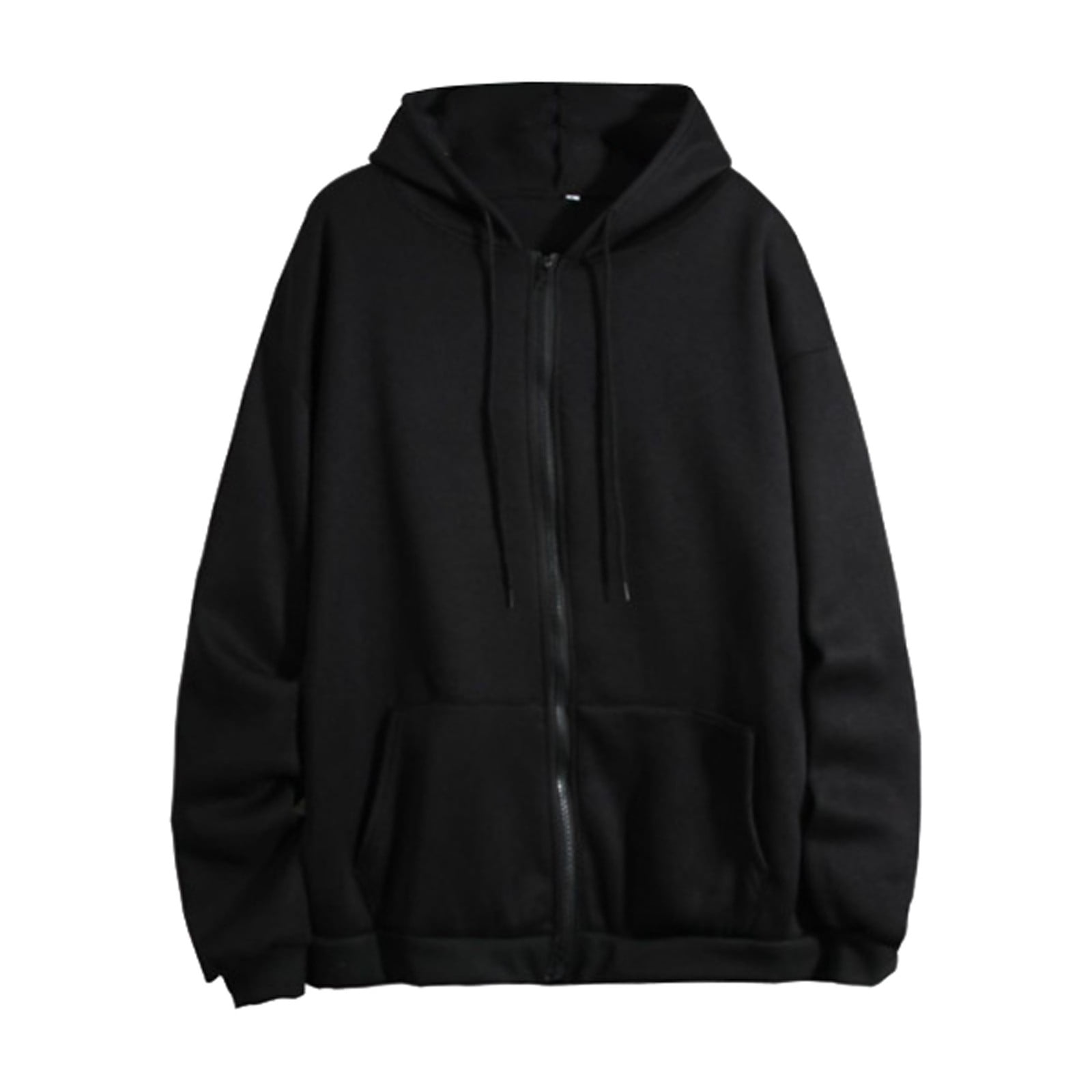 Basic Oversized Hoodie for Women Long Sleeve Loose Solid Color Hooded Zip Up Drawstring Hooded ...
