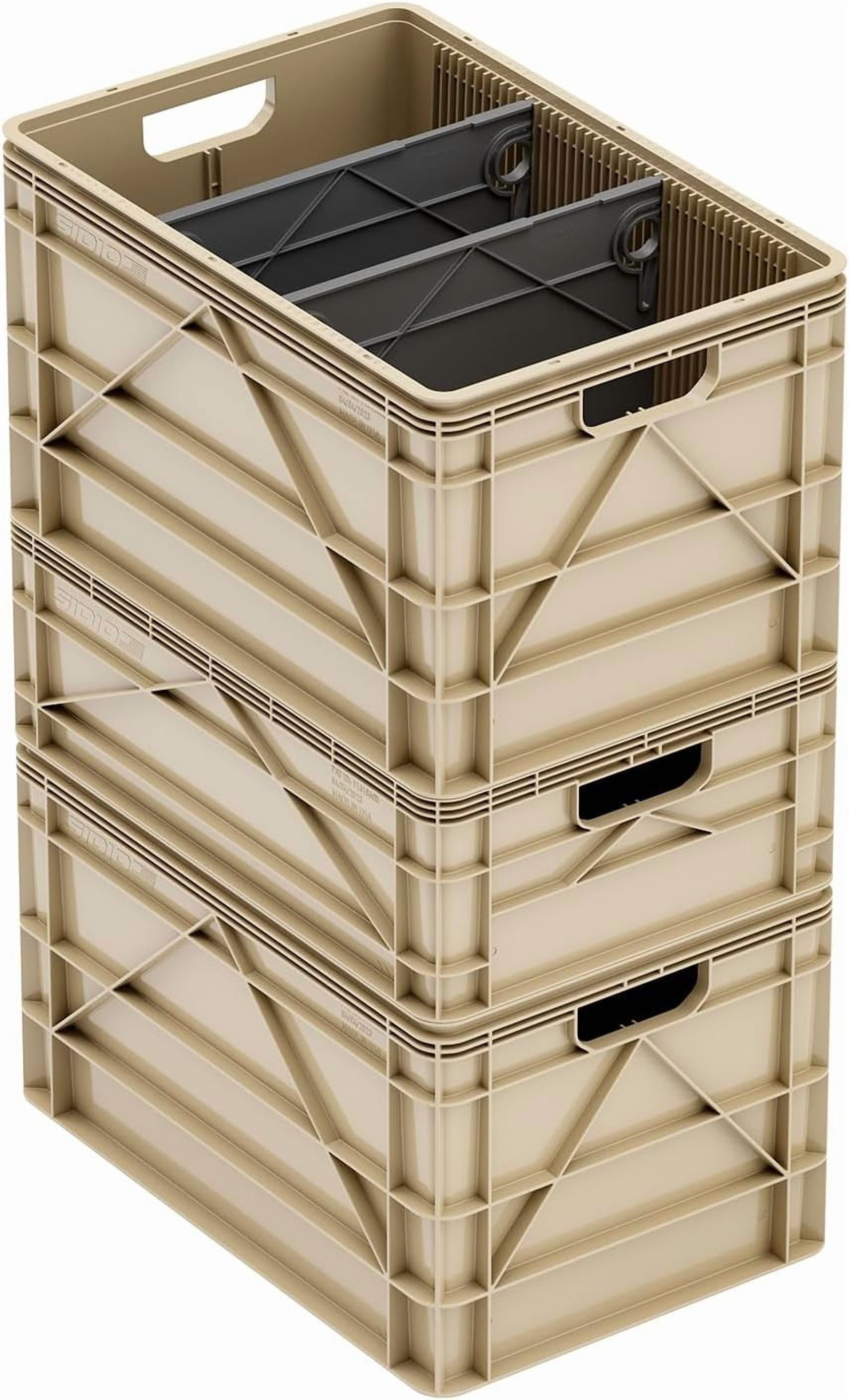 Basic Pack - 2 Full-Size & 1 Half-Size Heavy Duty Stackable Storage ...