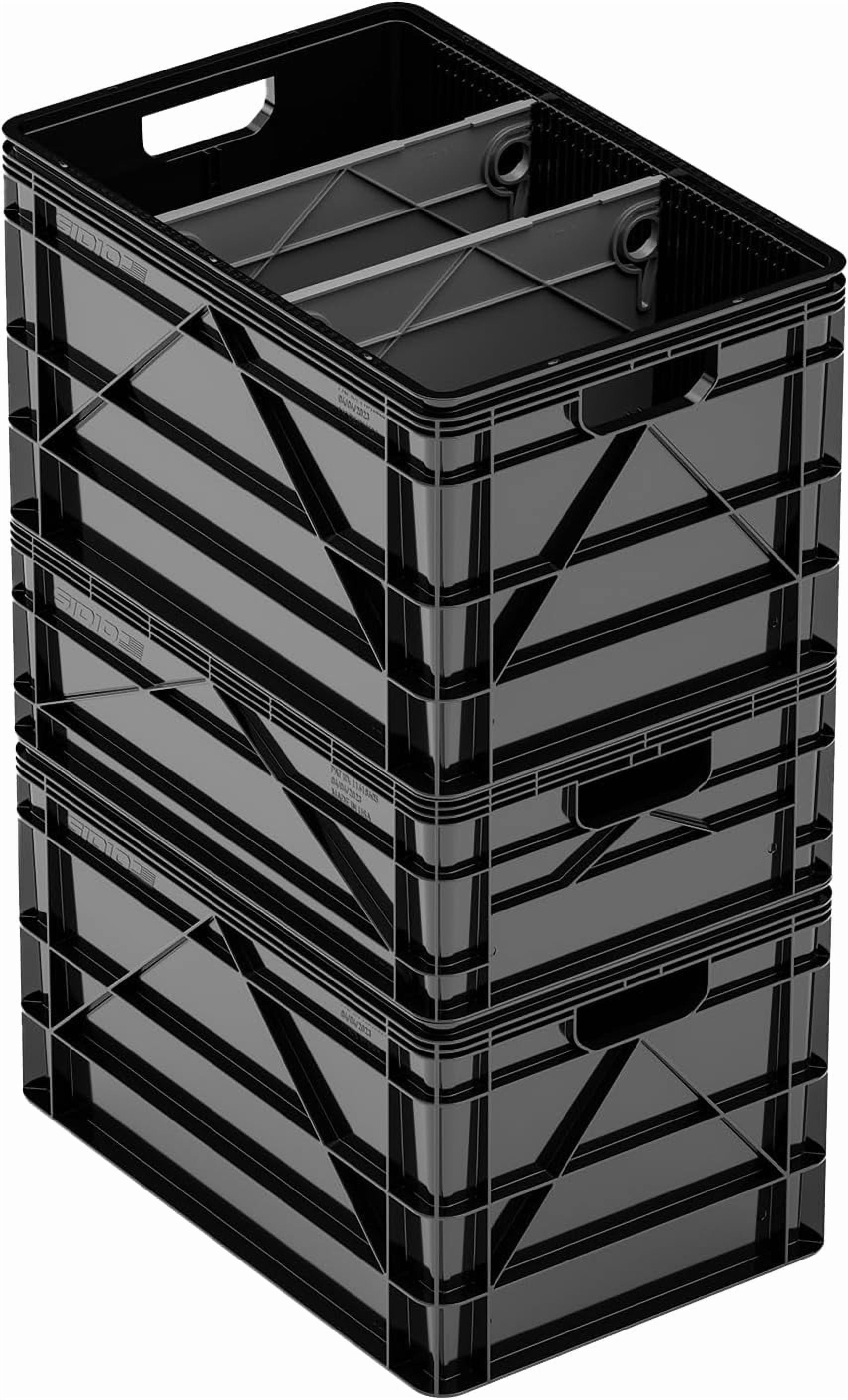 Basic Pack - 2 Full-Size & 1 Half-Size Heavy Duty Stackable Storage ...