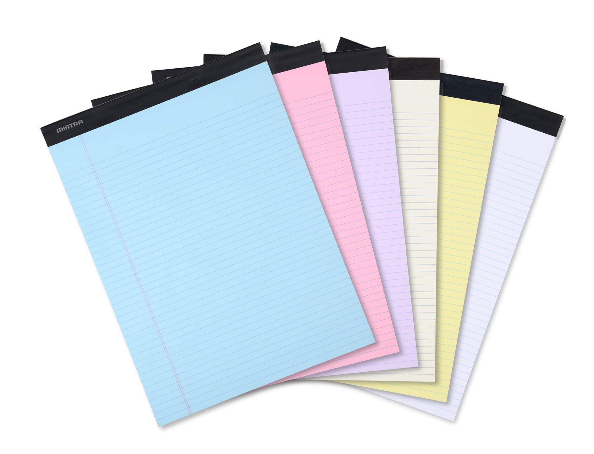 Premium Quality Lined Paper Writing Notepad - Basic Pastel Legal Pads ...