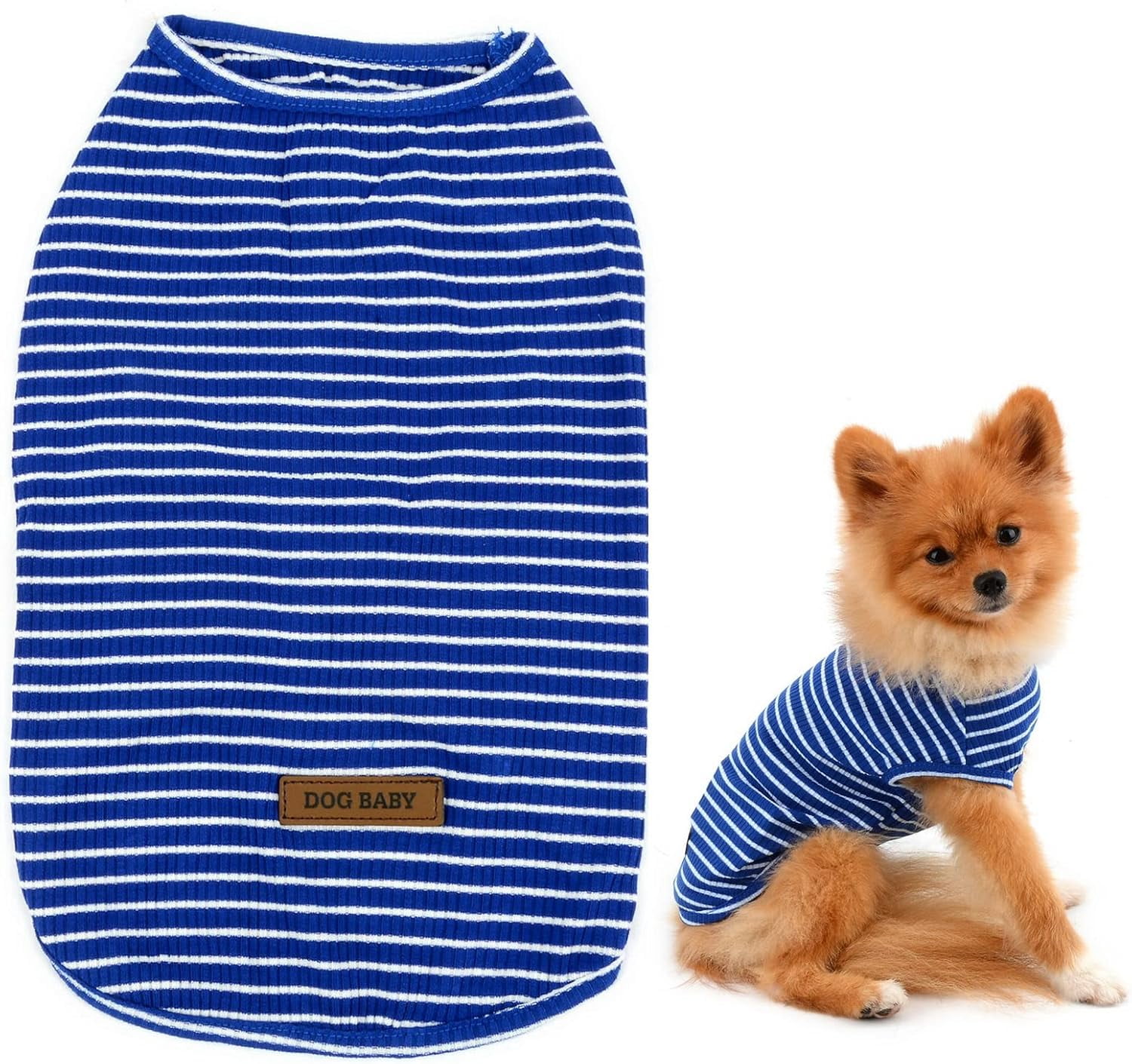 Basic Pet Knitted Cotton Striped Tee Shirt for Small Dogs Cats Boy Girl ...