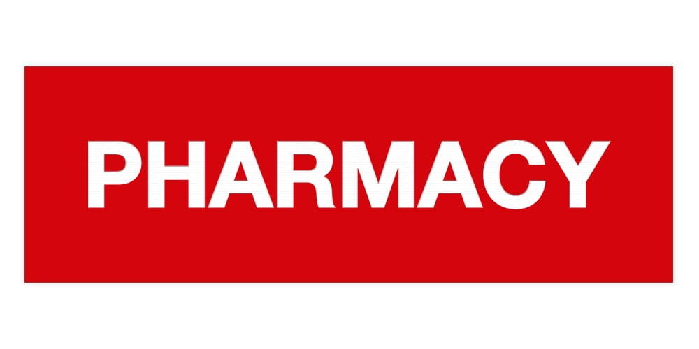 Basic Pharmacy Sign (Red) - Small - Walmart.com