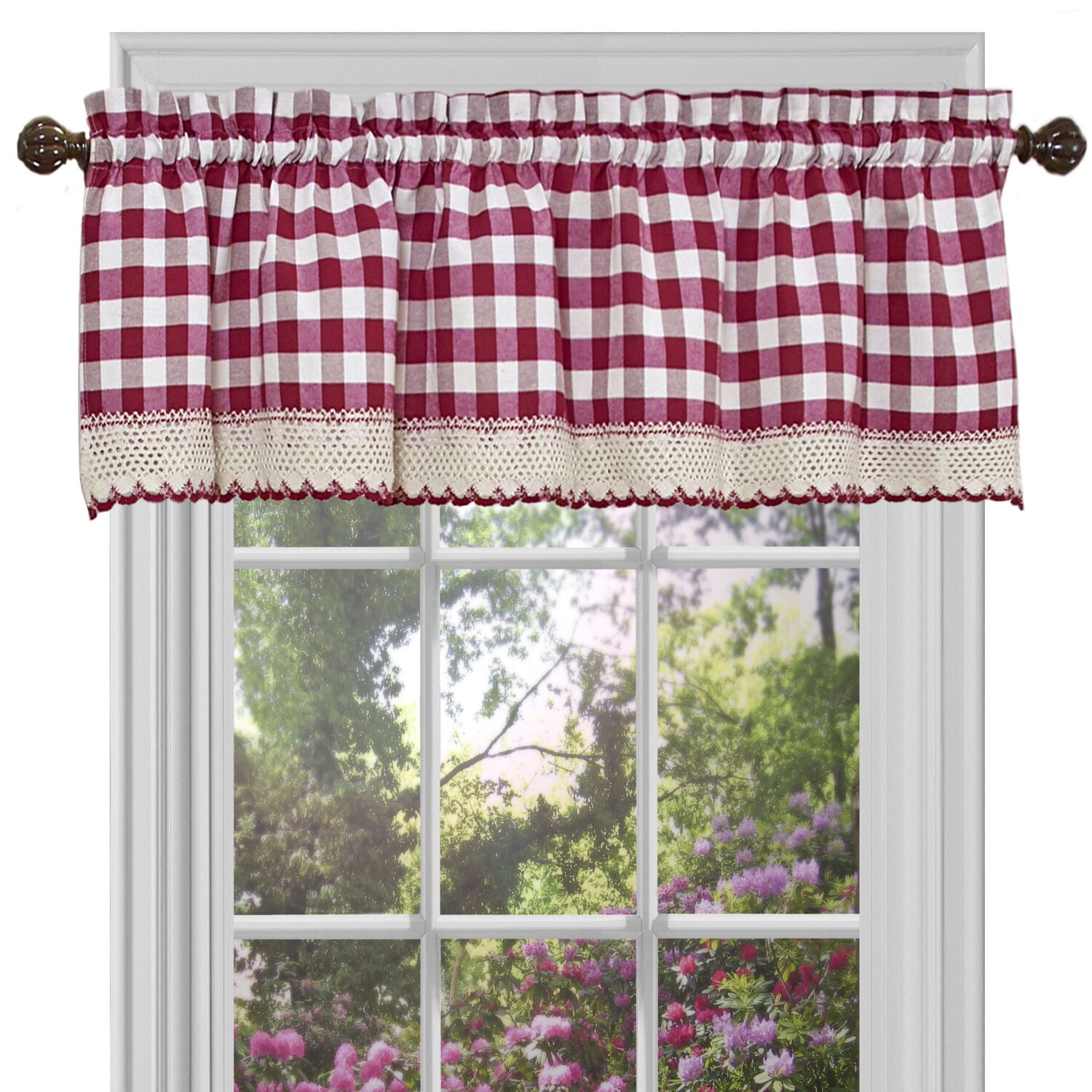 Basic Plaid Buffalo Check Rod Pocket Window Valance, Country Farmhouse ...