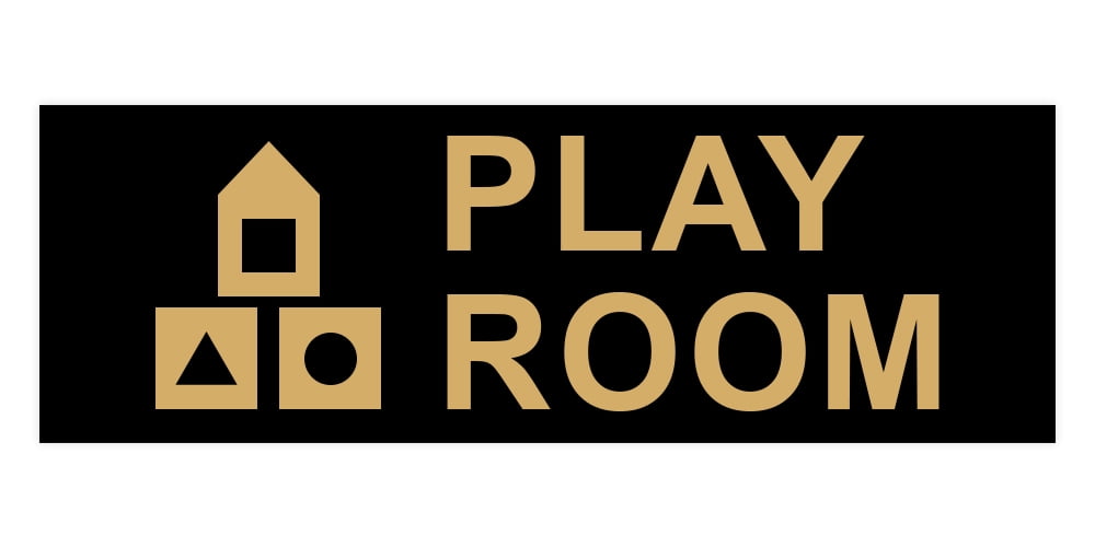 Basic Play Room Sign (Black Gold) - Large - Walmart.com