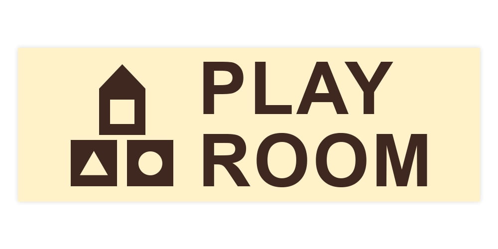 Basic Play Room Sign (Ivory/Dark Brown) - Large - Walmart.com
