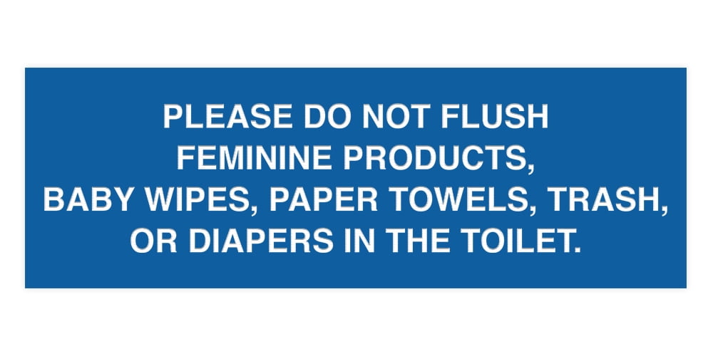 Basic Please Do Not Flush Etiquette Sign (Blue) - Large - Walmart.com