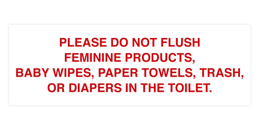 Square please do not flush etiquette Sign (Red) - Small - Walmart.com