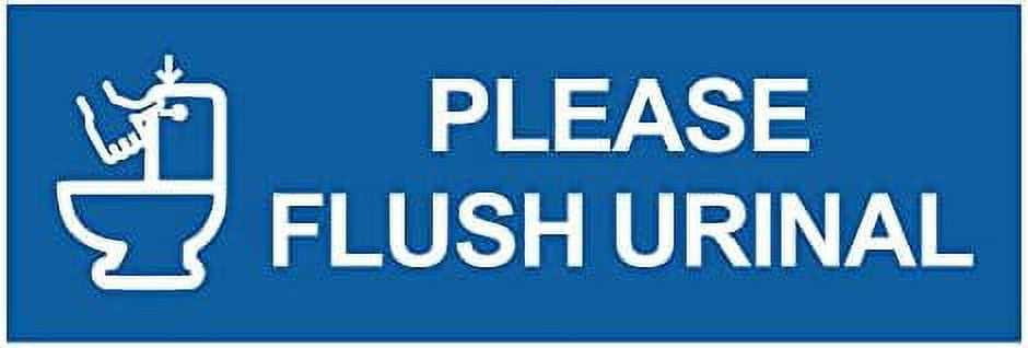 Basic Please Flush Sign (Blue) - Large - Walmart.com