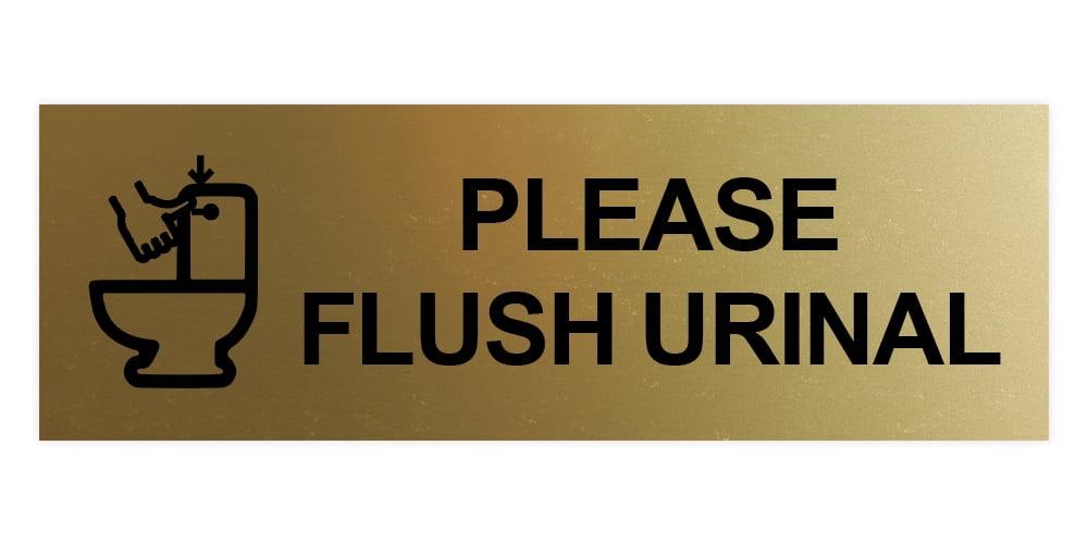 Basic Please Flush Urinal Sign (Brushed Gold) - Medium - Walmart.com