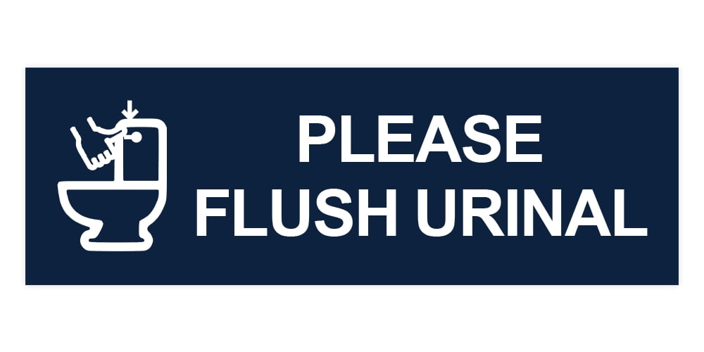 Basic Please Flush Urinal Sign (Navy Blue / White) - Small - Walmart.com