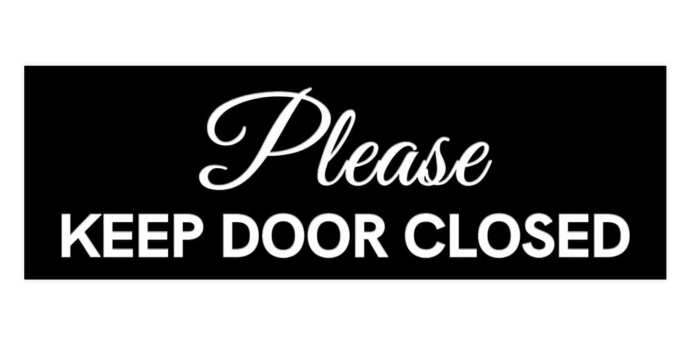 Basic Please Keep Door Closed Sign (Black) - Large - Walmart.com