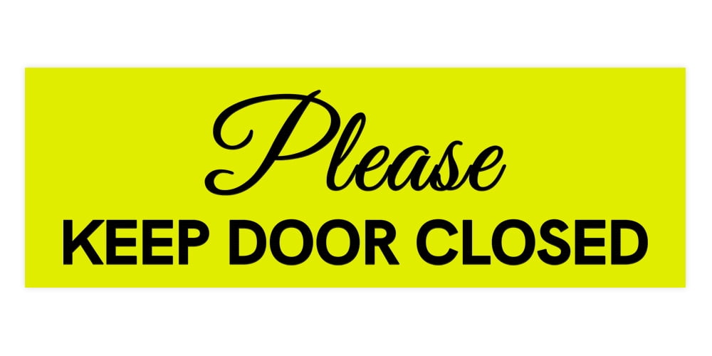 Basic Please Keep Door Closed Sign (Yellow / Black) - Small - Walmart.com