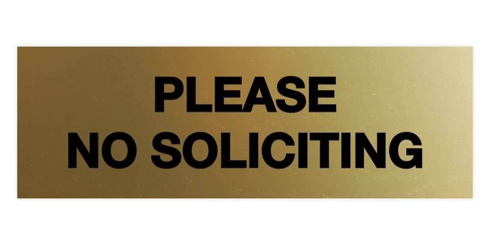 Basic Please No Soliciting Sign (Brushed Gold) - Large - Walmart.com