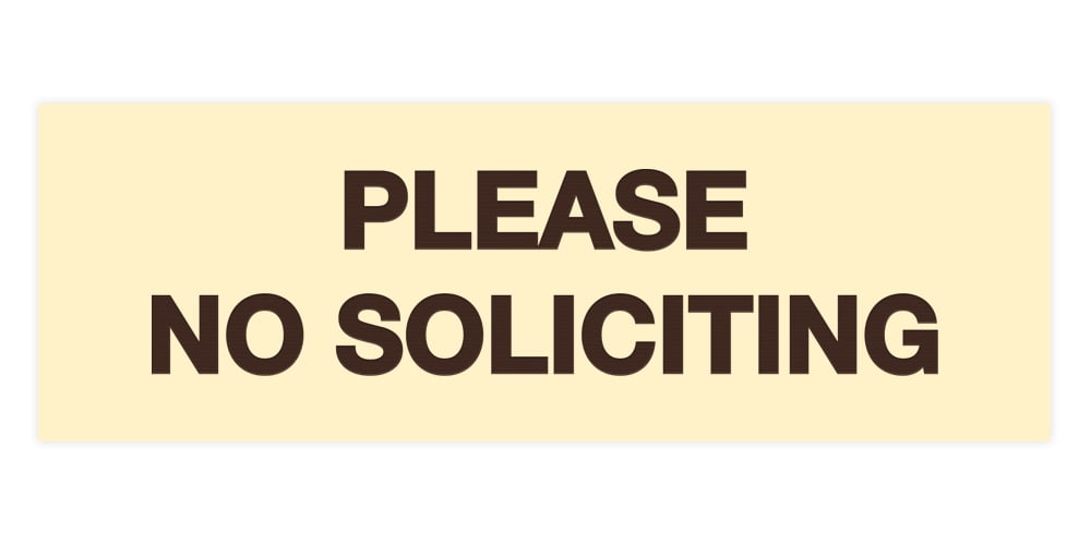 Basic Please No Soliciting Sign (Ivory/Dark Brown) - Small - Walmart.com