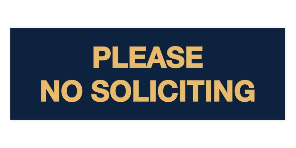 Basic Please No Soliciting Sign (Navy Blue/Gold) - Small - Walmart.com