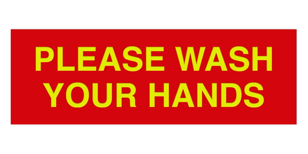 Basic Please Wash Your Hands Sign (Red/Yellow) - Small - Walmart.com
