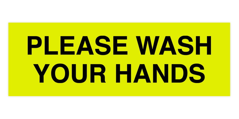 Basic Please Wash Your Hands Sign (Yellow / Black) - Medium - Walmart.com