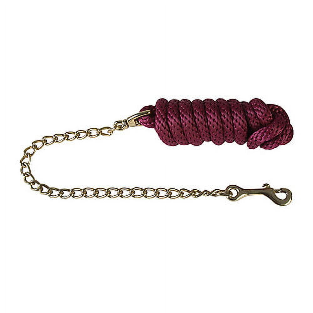 Basic Poly Lead Rope with Chain Burgundy - Walmart.com