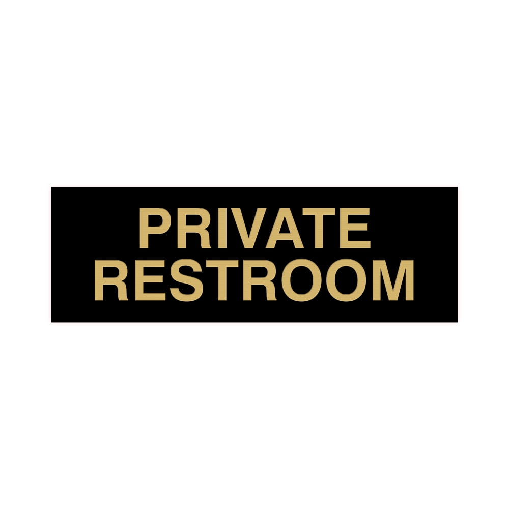 Basic Private Restroom Door / Wall Sign - Black / Gold - Small ...