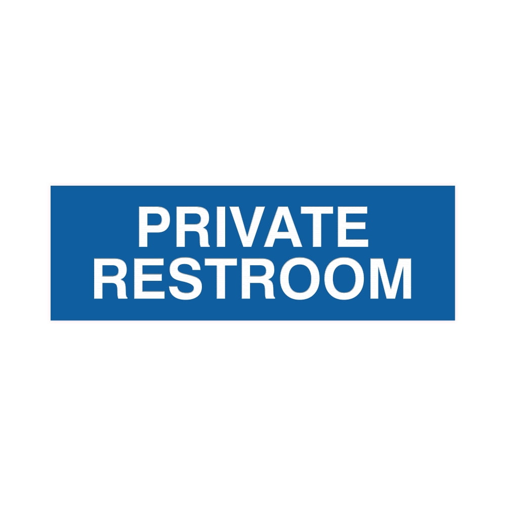 Basic Private Restroom Door / Wall Sign - Blue - Small - Walmart.com