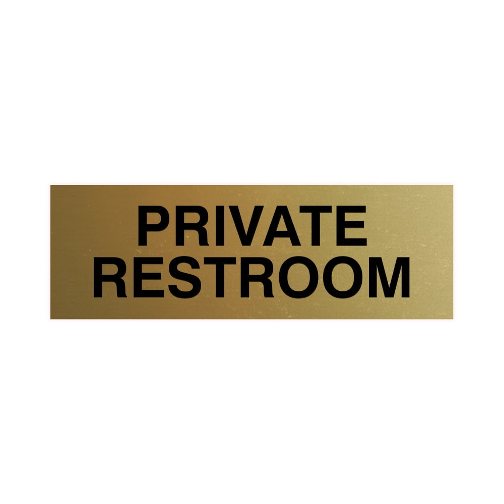 Basic Private Restroom Door / Wall Sign - Brushed Gold - Large ...
