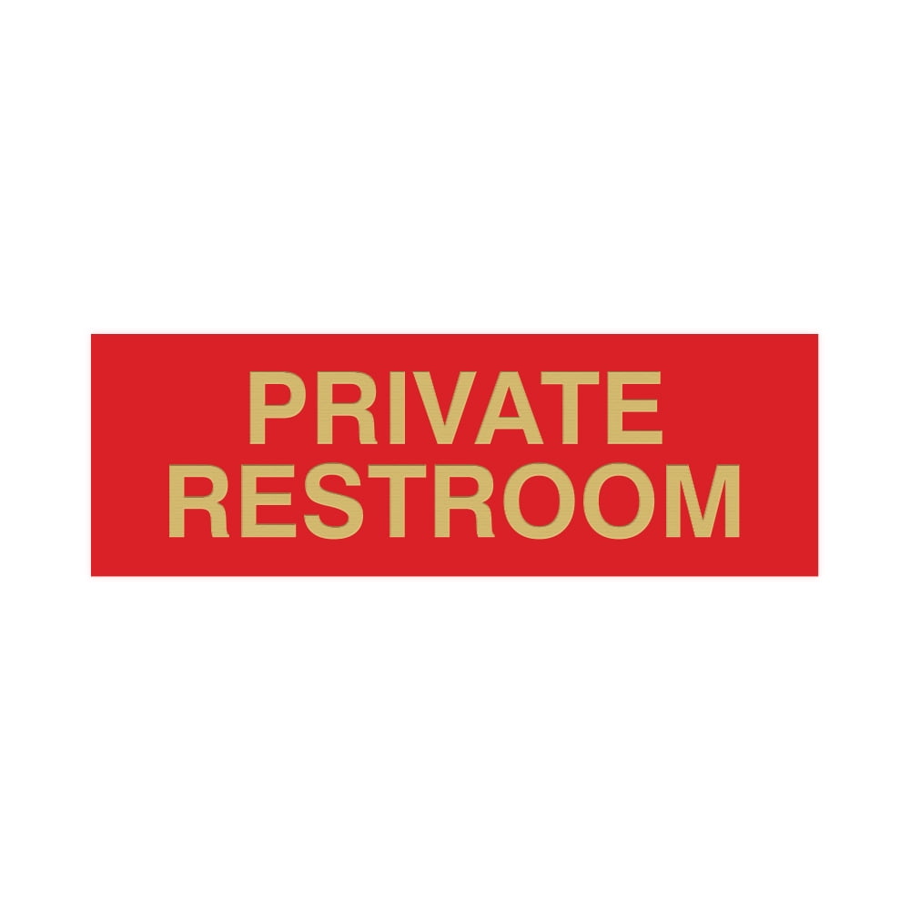 Basic Private Restroom Door / Wall Sign - Red / Gold - Medium - Walmart.com