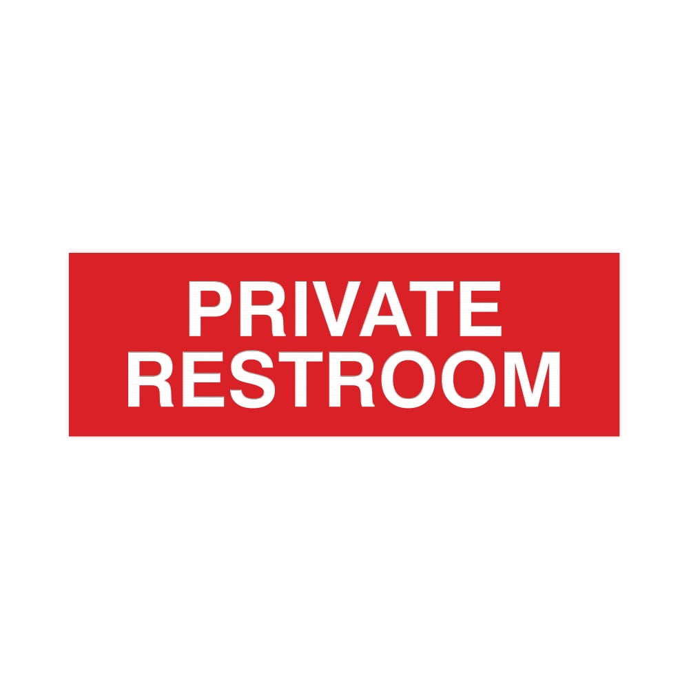 Basic Private Restroom Door / Wall Sign -Red - Large - Walmart.com