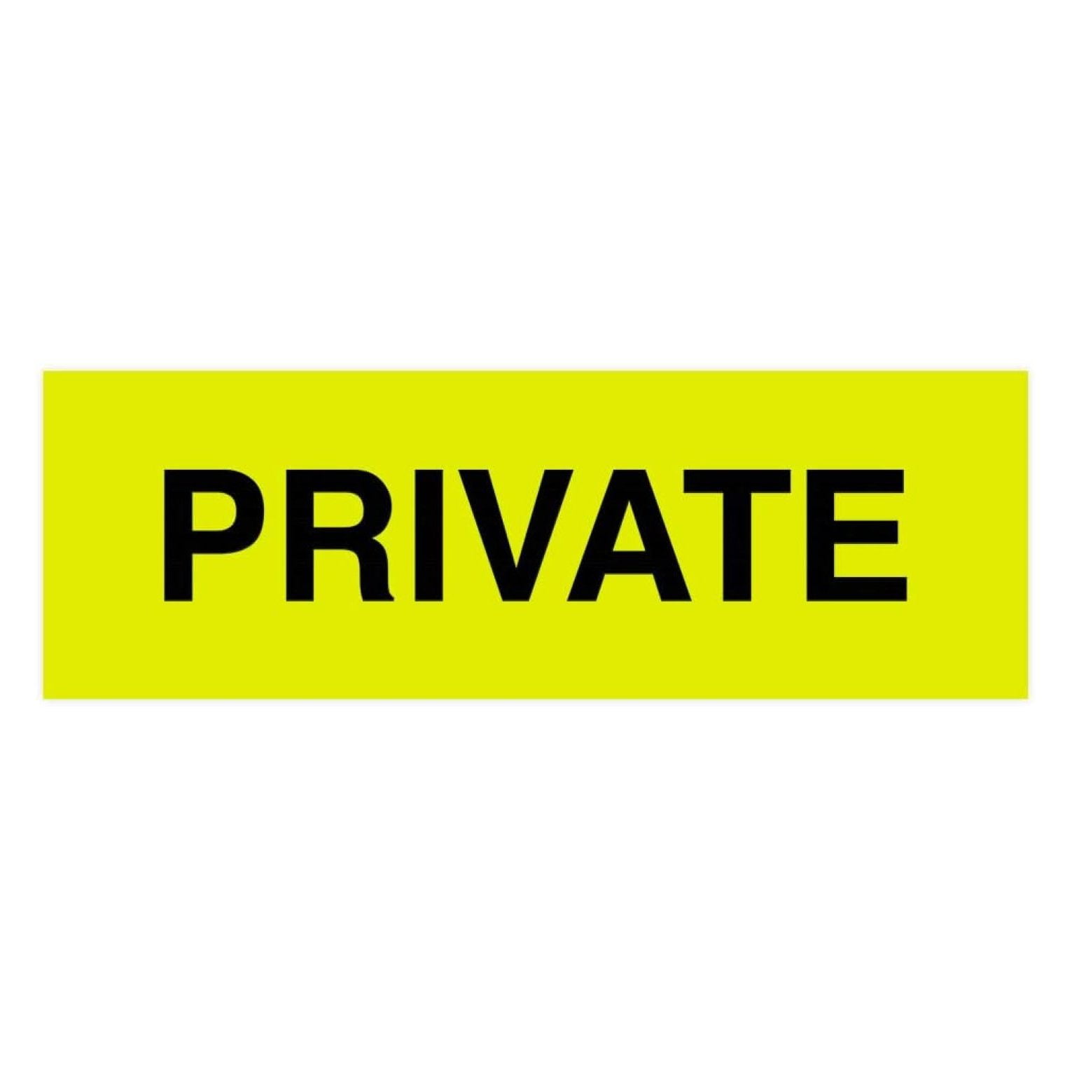 Basic Private Sign (Yellow/Black) - Large 5 Pack - Walmart.com