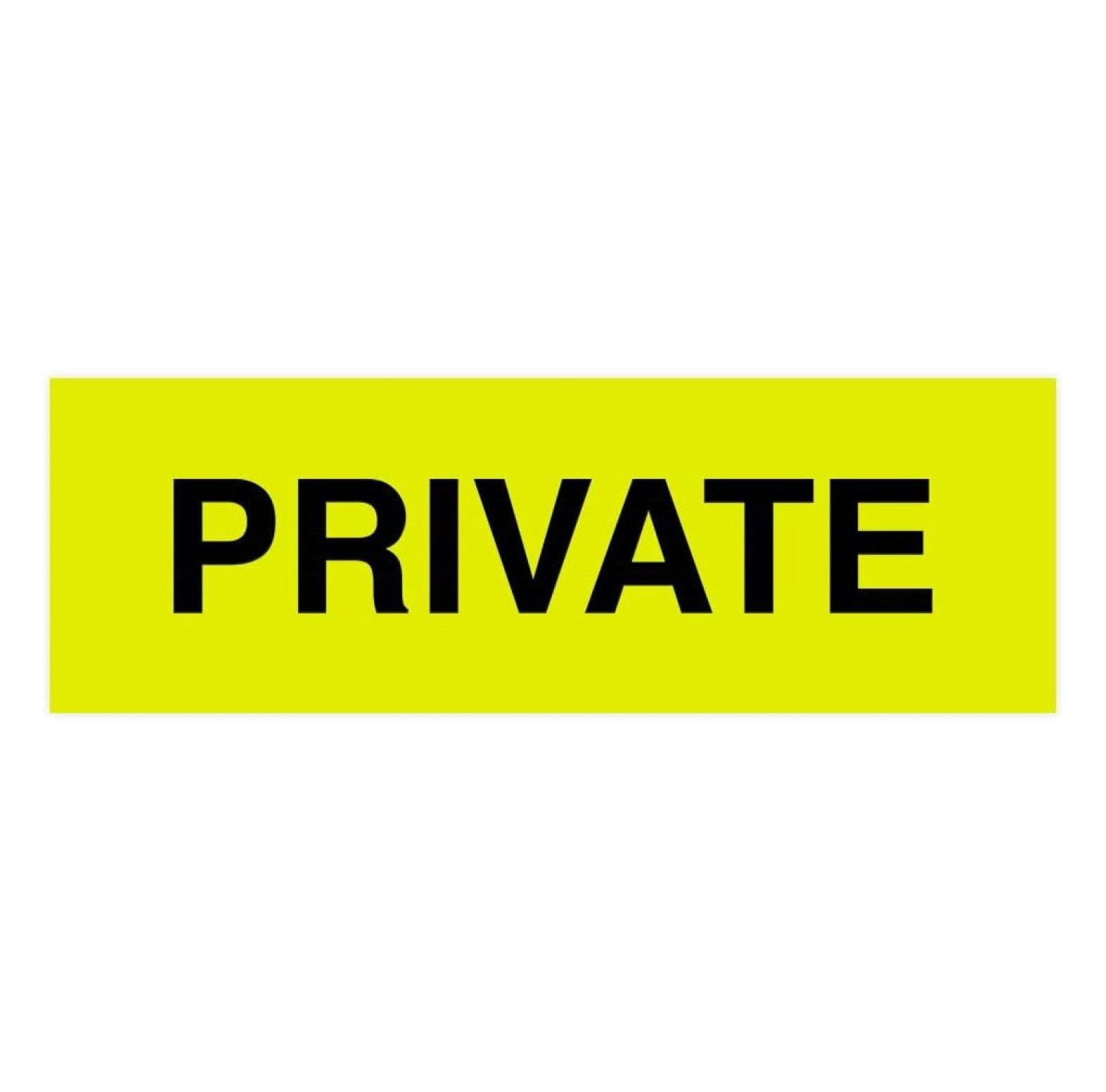 Basic Private Sign (Yellow/Black) - Small 10 Pack - Walmart.com