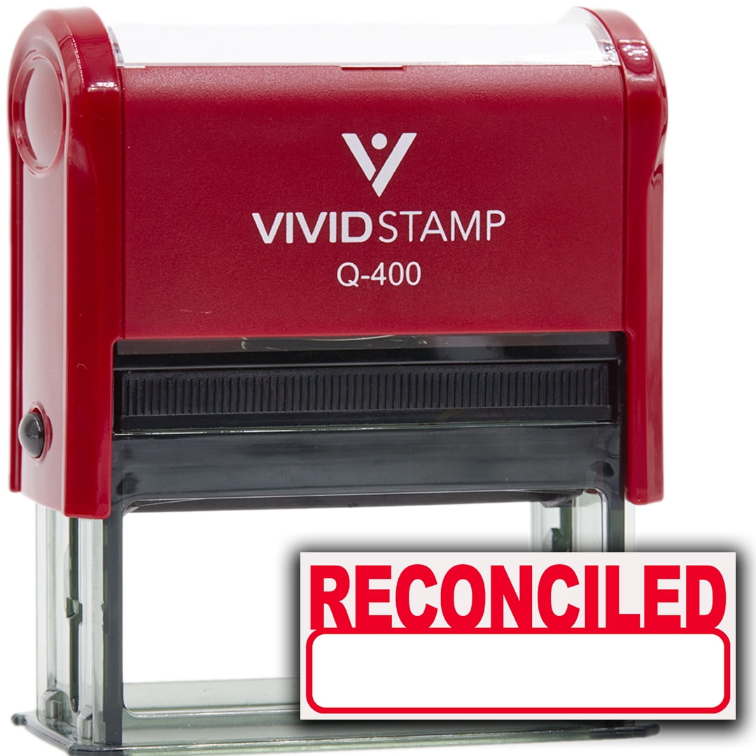 Basic Reconciled Self Inking Rubber Stamp (Red Ink) - Q-400 - Walmart.com