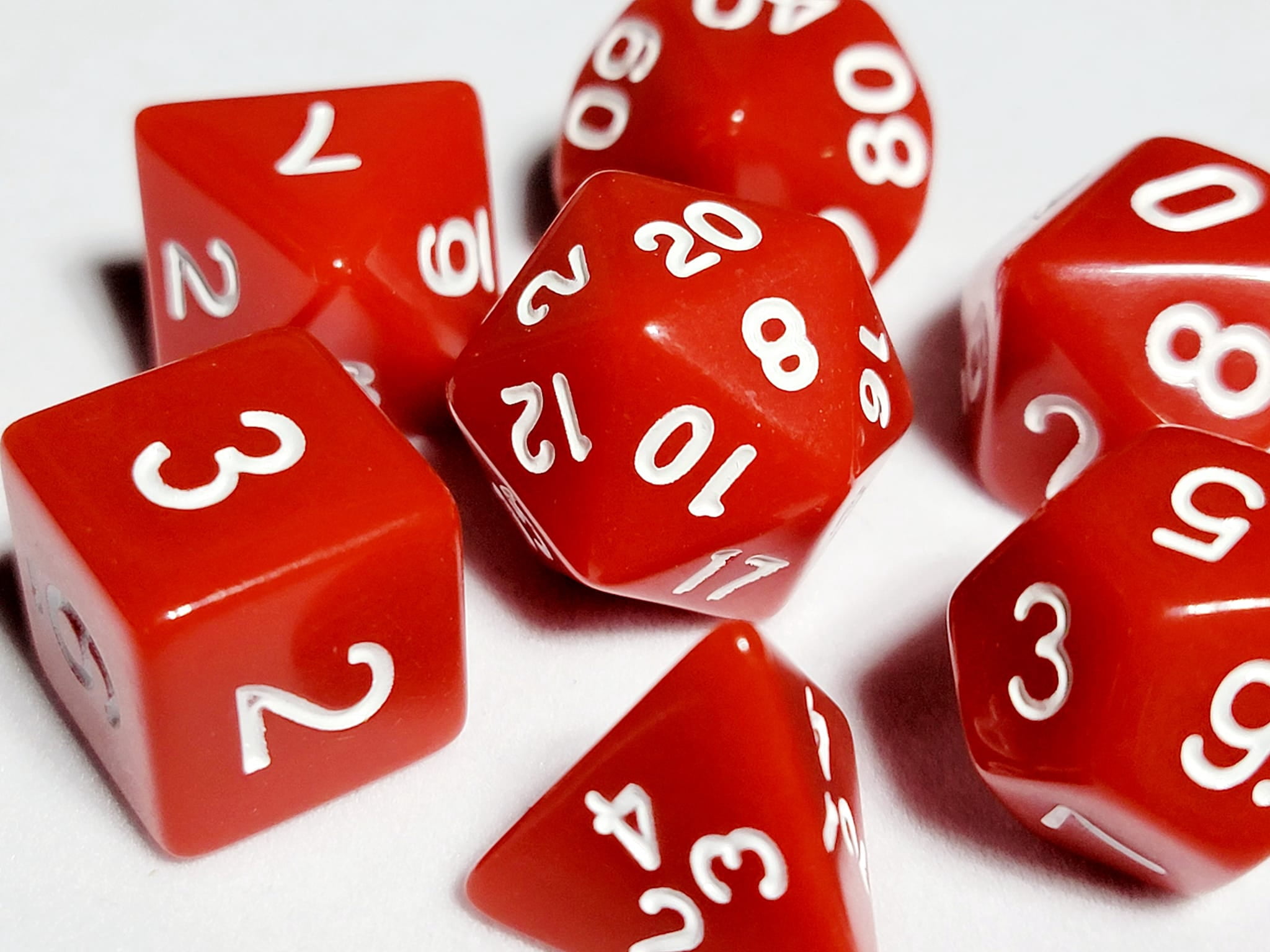 Basic Red DnD Dice Set | Dungeons and Dragons | 7 Dice RPG Polyhedral ...