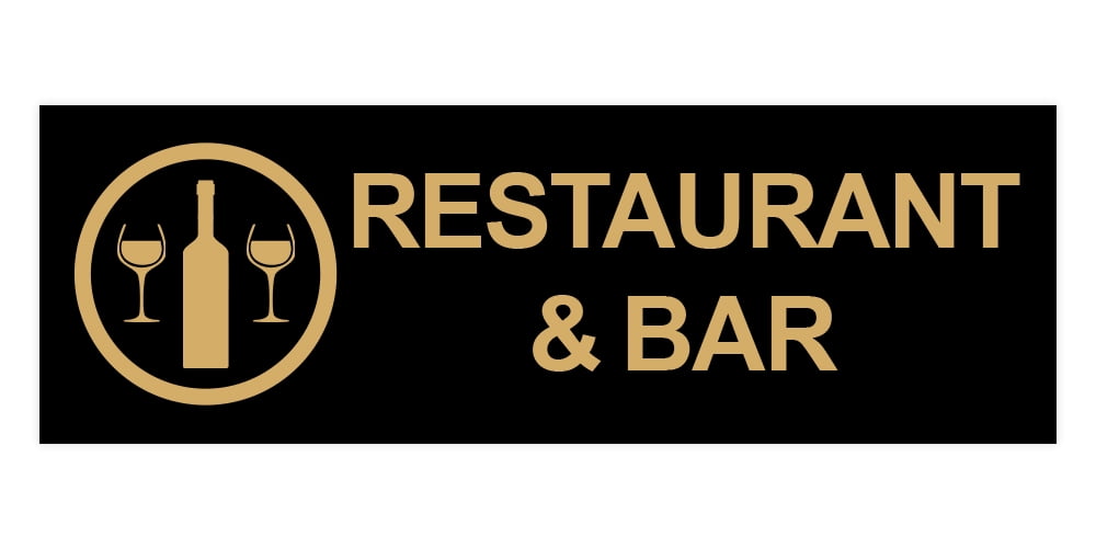 Basic Restaurant & Bar Sign (Black Gold) - Medium - Walmart.com