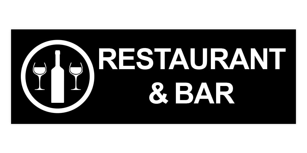 Basic Restaurant & Bar Sign (Black) - Large - Walmart.com
