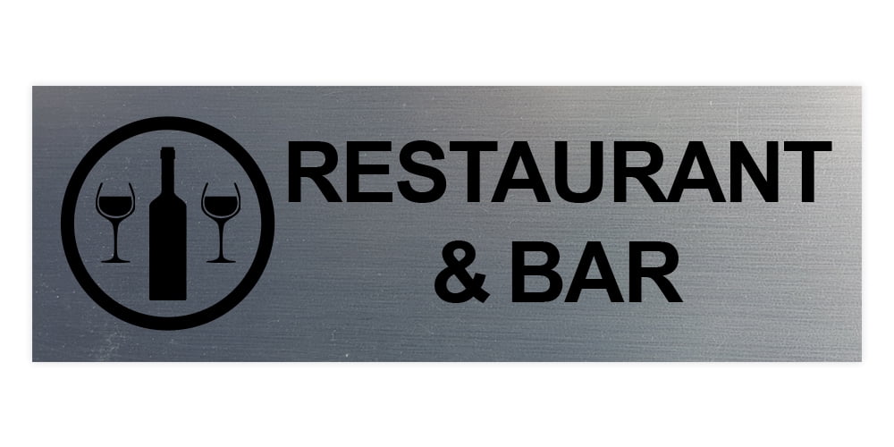 Basic Restaurant & Bar Sign (Brushed Silver) - Large - Walmart.com