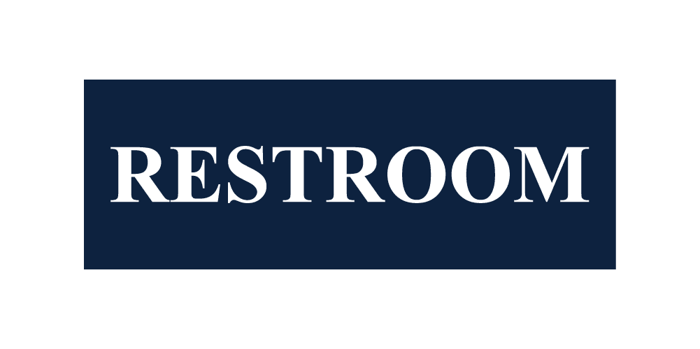 Basic Restroom Sign (Navy Blue / White) - Small - Walmart.com