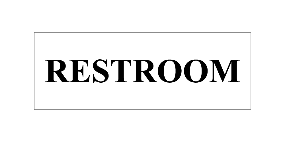 Basic Restroom Sign (White) - Small - Walmart.com
