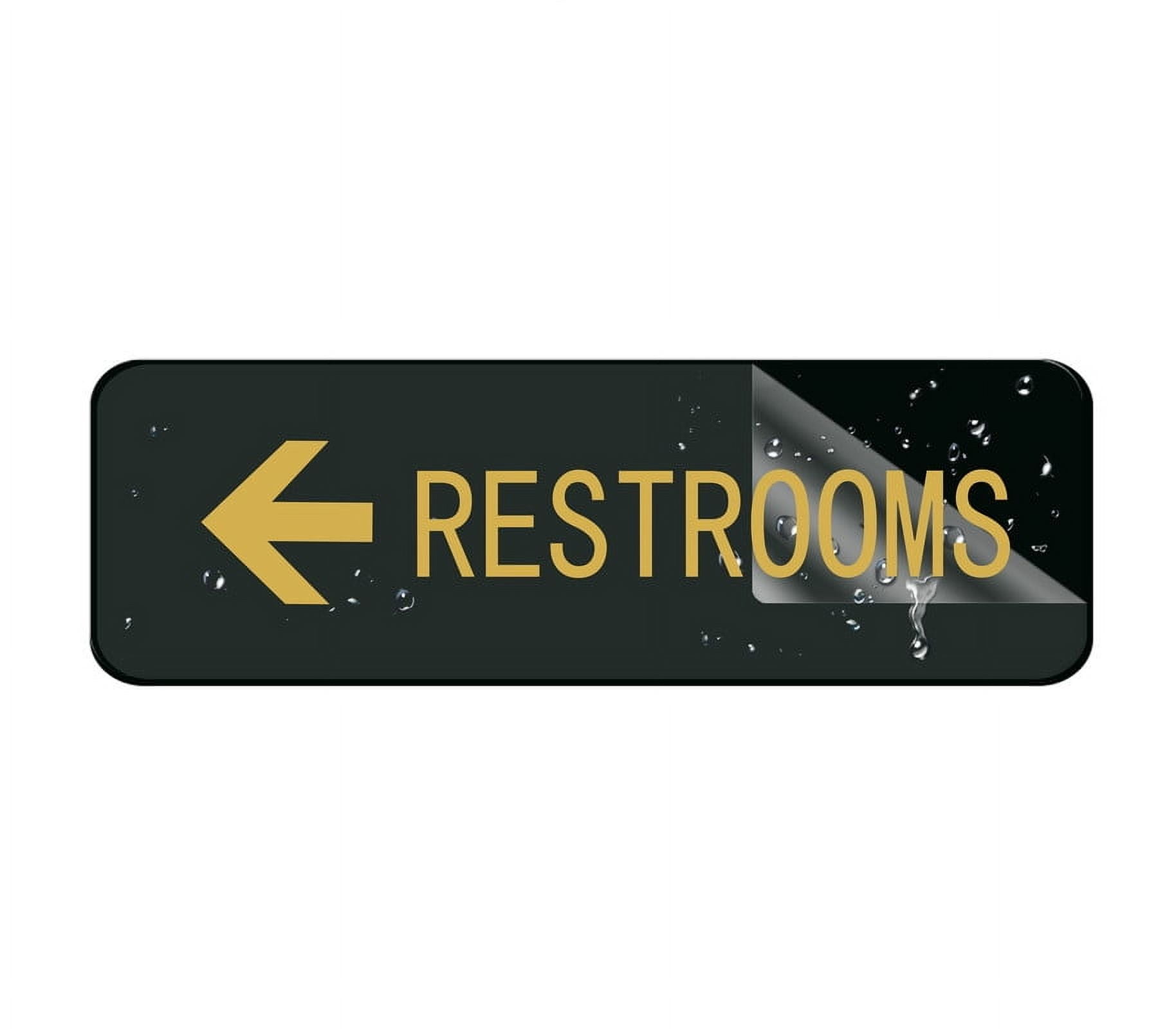 Basic Restrooms Left Arrow Directional Sign Acrylic Plastic Signs Easy ...