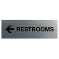 Basic Restrooms Left Arrow Directional Sign (Brushed Silver) - Large ...