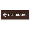 Basic Restrooms Left Arrow Directional Sign (Dark Brown) - Large ...