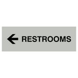 Basic Restrooms Left Arrow Directional Sign (Lt Gray) - Large - Walmart.com