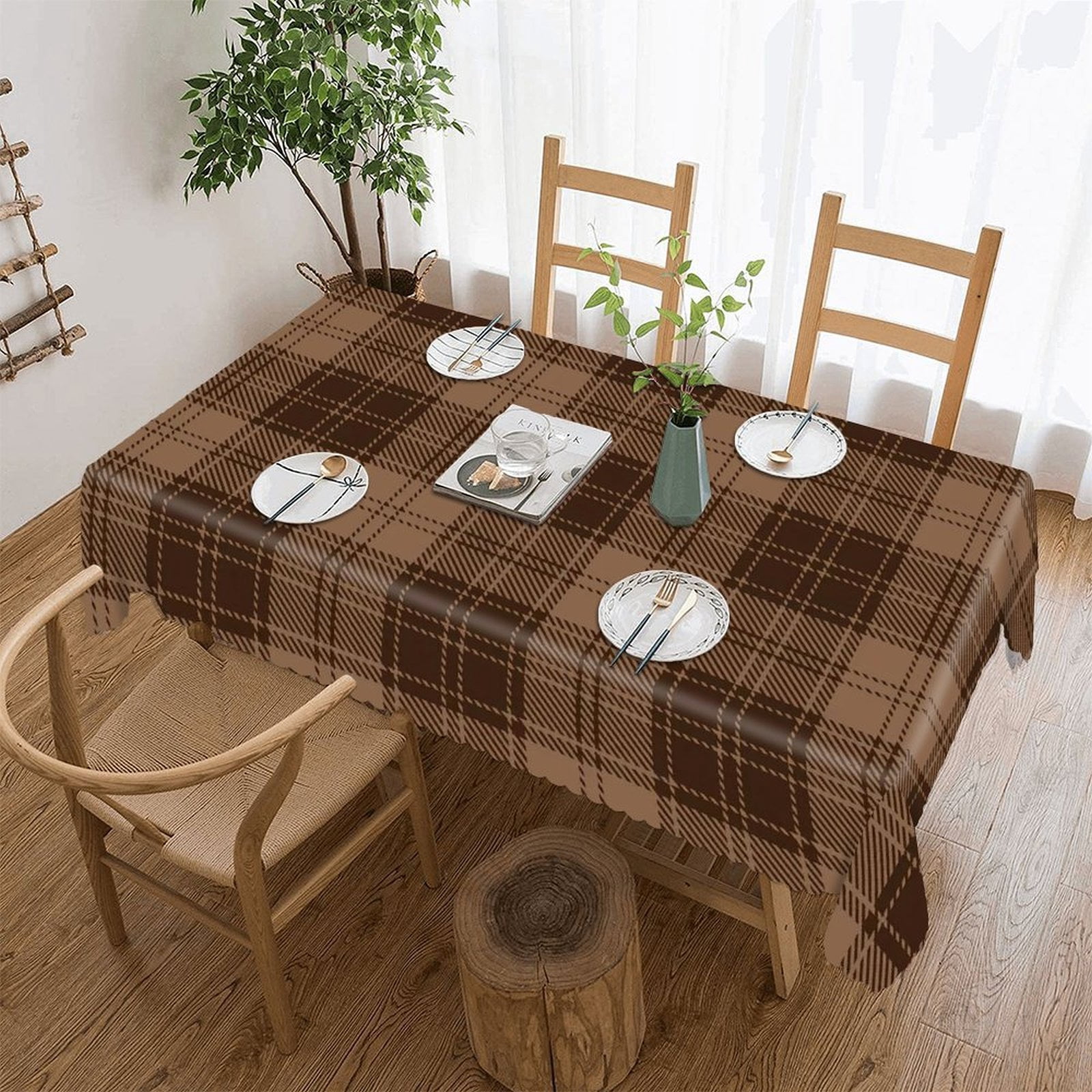 Basic Rgbcolorful Alternating Grid Plaid Rectangular Tablecloth 60"x86 ...