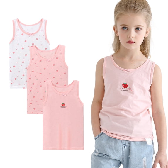 Basic Ribbed Tank Top Set for Girls, 3 Pack Camisoles with a Slim Fit ...